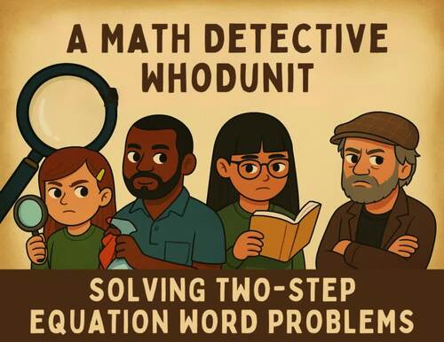 Math Mystery - Missing Concert Tickets - 2-Step Equation Practice