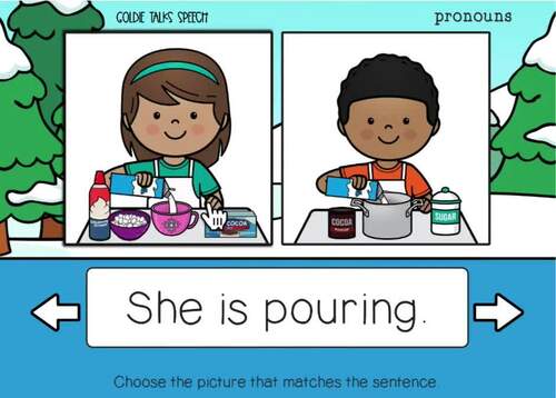 Winter Pronouns Boom Cards | Grammar by GoldieTalks Speech | TPT