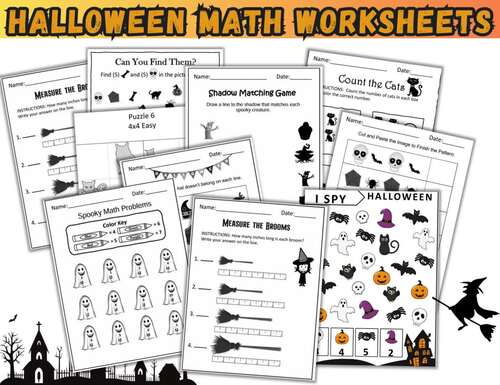 Halloween Math Worksheets – 20 Printable Early Childhood Math Activities