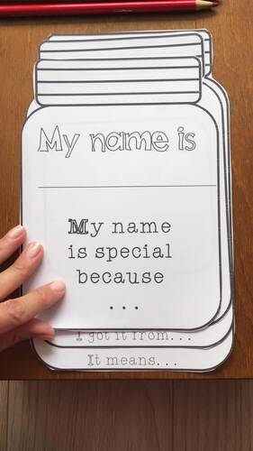 ESL Activity The Name Jar Lapbook Project Back to School by ESL ...