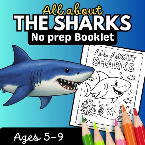 All About Sharks Activities | Sea Animal Worksheets | Shark Week Ocean K-2