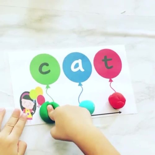 Playdough Mats | Balloon pop CVC Words | Phonics Fine motor activity ...