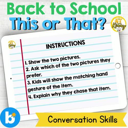 Back to School This or That Boom Cards by Teacher Kimmy | TPT