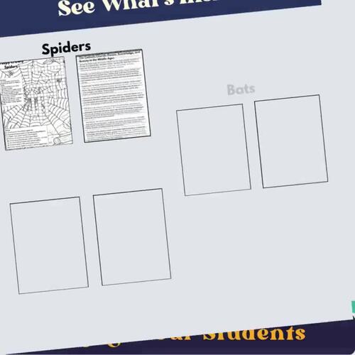 Creepy Creatures Puzzle Bundle - Spiders, Bats & Black Cats (Grades 4–7)