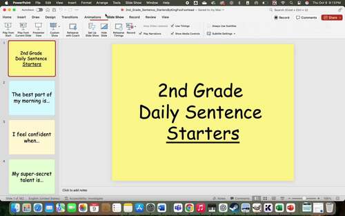 2nd Grade Daily Sentence Starters • 180 Engaging Morning Work Writing ...