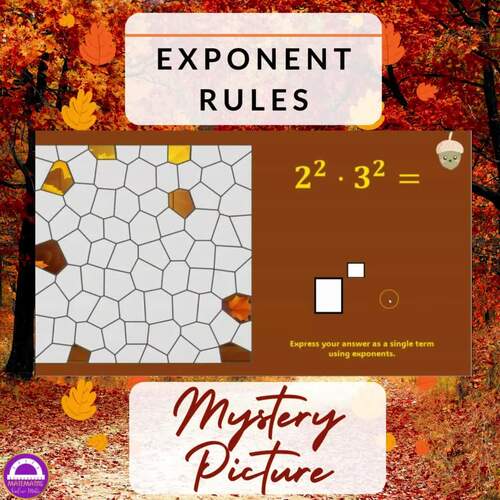 Exponent Rules Laws of Exponents Mystery Picture & Printable Task Cards