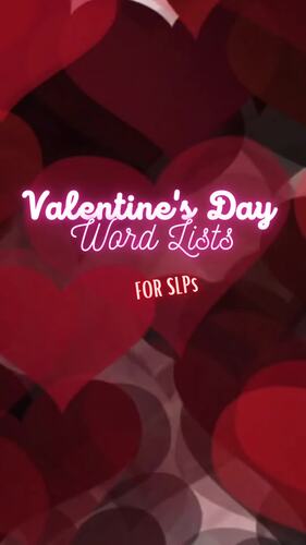 Valentine's Day Speech Therapy Articulation - L - Words & Phrases