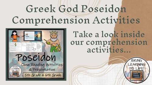 Poseidon Close Reading Comprehension Activities | 5th Grade & 6th Grade