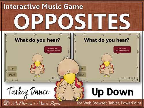 Thanksgiving Music Game Melodic Direction {Interactive} Turkey Dance