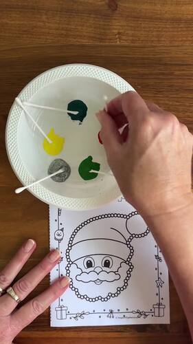 Christmas Fine Motor Activity | Q-Tip Painting Dot Art | Cotton Swab ...