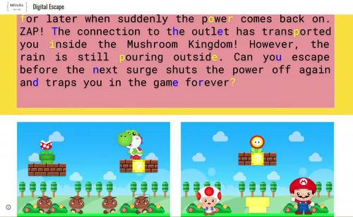 Super Mario Bros. Math Digital Escape Room - Fractions by eclectic by e cal