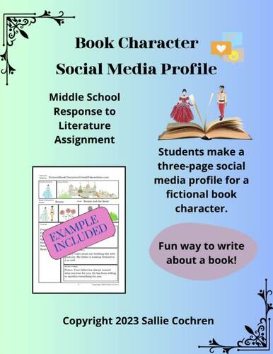 Book Character Social Media Profile (Middle School Response to Literature)