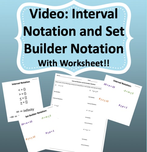 Video Lesson Interval Notation And Set Builder Notation By Math Lab Classroom 7837