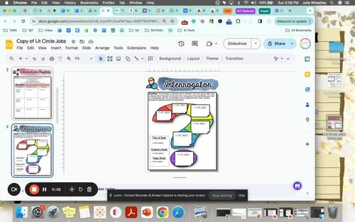 Literature Circle Jobs Worksheets Graphic Organizers - Print and Digital