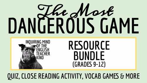 "The Most Dangerous Game" Quiz, Reading Activities, and Vocab Games for ...