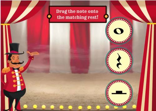 Match and Identify Notes and Rests - Interactive Music BOOM Cards Level 1