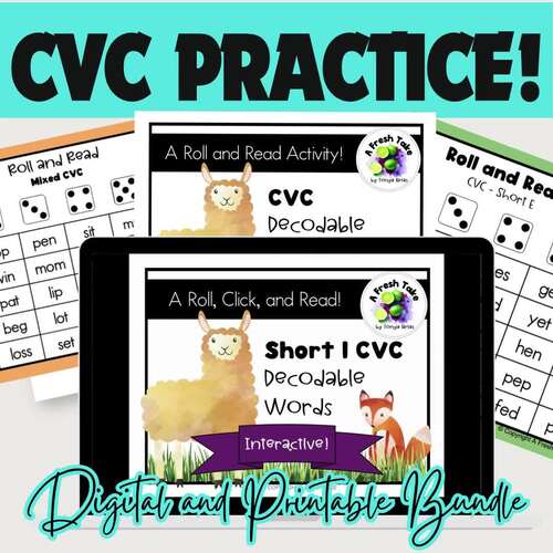 Roll & Read Short I CVC Words and Sentences Digital & Printable ...