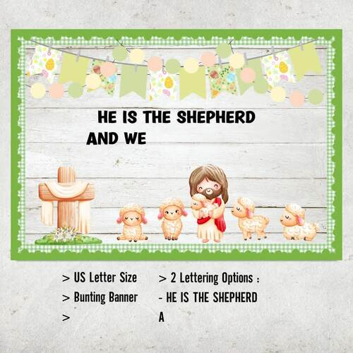 Easter Bulletin Board Kit, Christian Bulletin Board, Shepherd Bulletin ...
