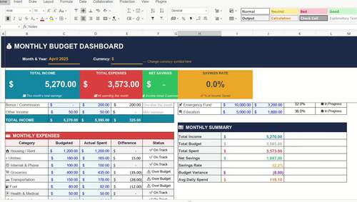 Excel Monthly Budget Tracker | Personal Finance | Subscription Tracker ...