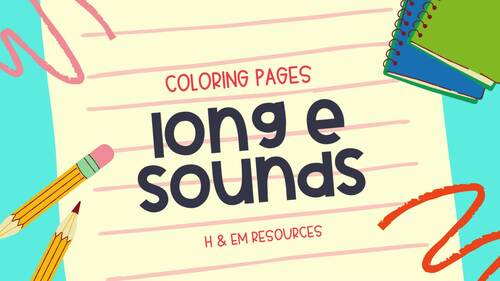 Long E Coloring Pages│Orton Gillingham│Color by Code│Long Vowels│Vowel ...