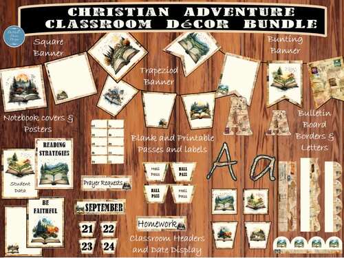 Christian Bible Adventure Classroom Decor Bundle for Middle or High School