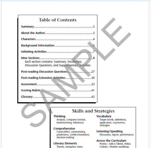 A Thousand Splendid Suns Novel Units® Teacher Guide Novel Study | TPT