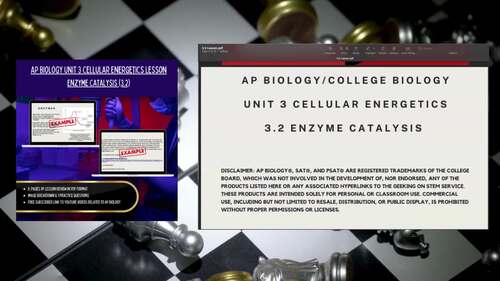 AP Biology UNIT 3 Cellular Energetics Enzyme Catalysis Lesson Guide