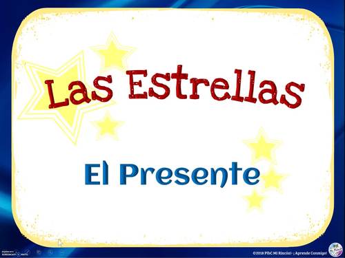 Spanish Present Tense Digital Game Las Estrellas With Worksheet | TPT