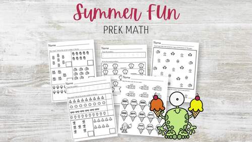 Preschool Printable Summer Worksheets - Math Worksheets - Counting ...