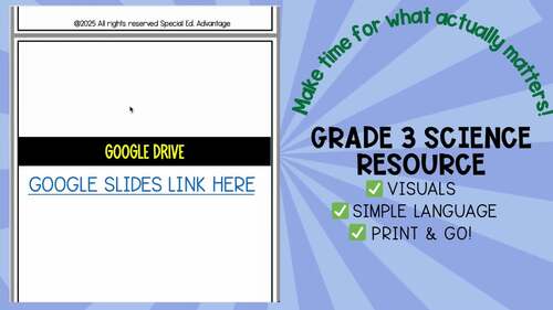 Modified Grade 3 Ontario Science Bundle | Special Ed & ESL | Full Year