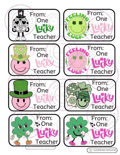St Patrick's Day Student Gift Tag/Snack Topper/Pencil Tag (Testing Gift ...