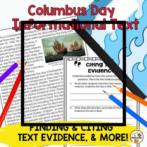 What is Columbus Day? Reading Activities | Finding and Citing Text Evidence