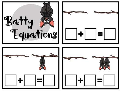 ADDITION TASK CARDS: BATTY EQUATIONS (ADDING NUMBERS 0-10) by MRS ...