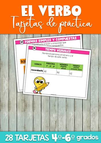 El verbo: tiempos verbales tarjetas de práctica by Latinflower Lessons
