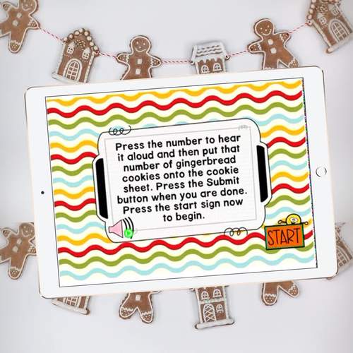 Count to 10 | Gingerbread cookies | Boom cards with audio | TPT