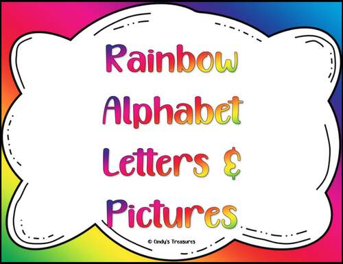 Rainbow Theme Alphabet, Numbers, Colors, and Shapes Lines by Cindy's ...