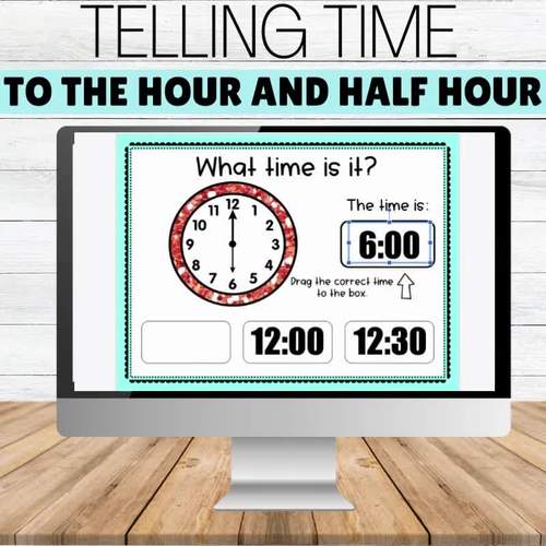 Digital Telling Time to the Hour and Half Hour Activity | Google Slides