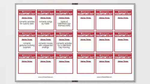 Valentine's Day Party Theme 5 Second Game 50 Cards Fun Friday Ice ...