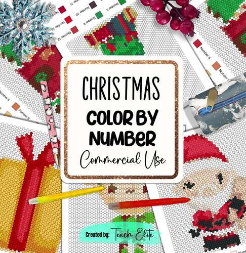 #cozyvibes Christmas Characters Color by Number Commercial Use Color By ...