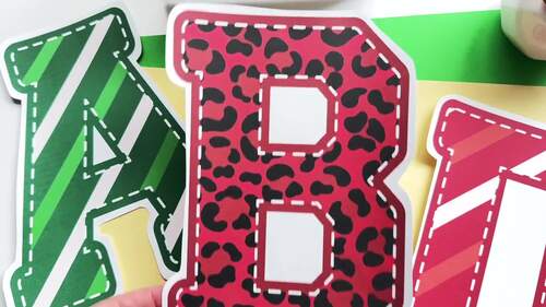 Christmas Varsity Lettering Kit | A-Z Bulletin Board Letters & Numbers