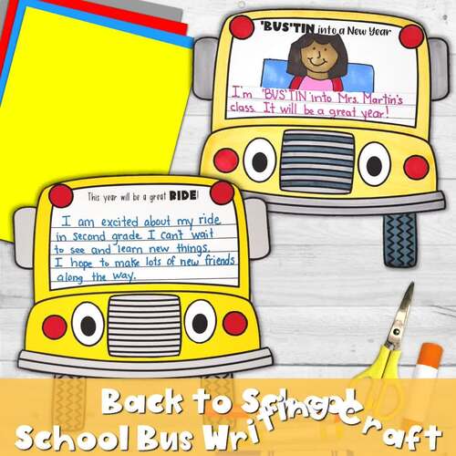 Back to School Craft - School Bus Craft and Writing Activity - Bulletin ...