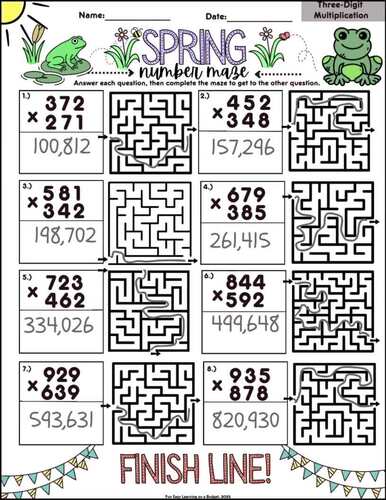 End of the Year Spring Multiplication & Division Scaffolded Math Mazes ...