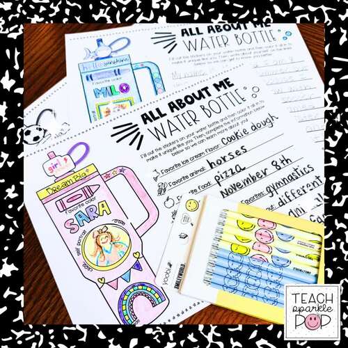 Back to School All About Me Water Bottle Craft & Writing Activity