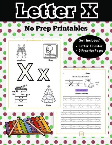 Letter X No Prep Printable / Letters Worksheets / Alphabet Activity ...