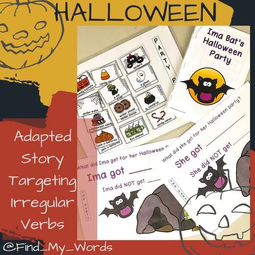 Irregular Verbs Adapted Book | Halloween by Find My Words | TPT