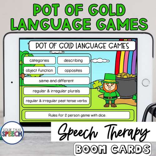 St. Patrick's Day Language Game Boom Cards | Articulation | Speech Therapy