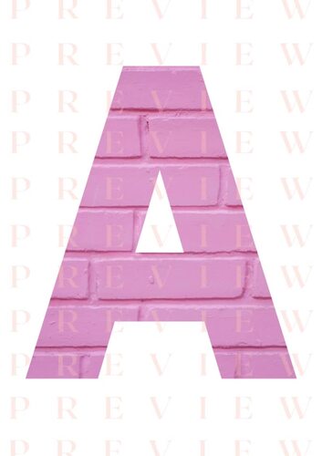 Pink Brick Print | A-Z 0-9 Decor | Printable Bulletin Board | Letters ...