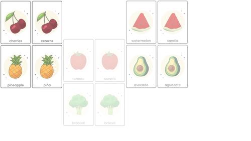 English - Spanish Flashcards – Food & Drink Vocabulary | 84 Printable Cards