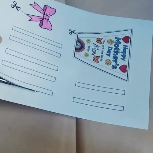 Mother's Day Flower Bouquet writing Craft in English and Spanish & French