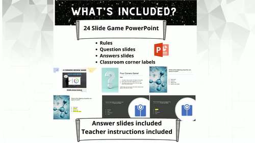 Acids and Bases - Four Corners Science Chemistry Revision Game Activity